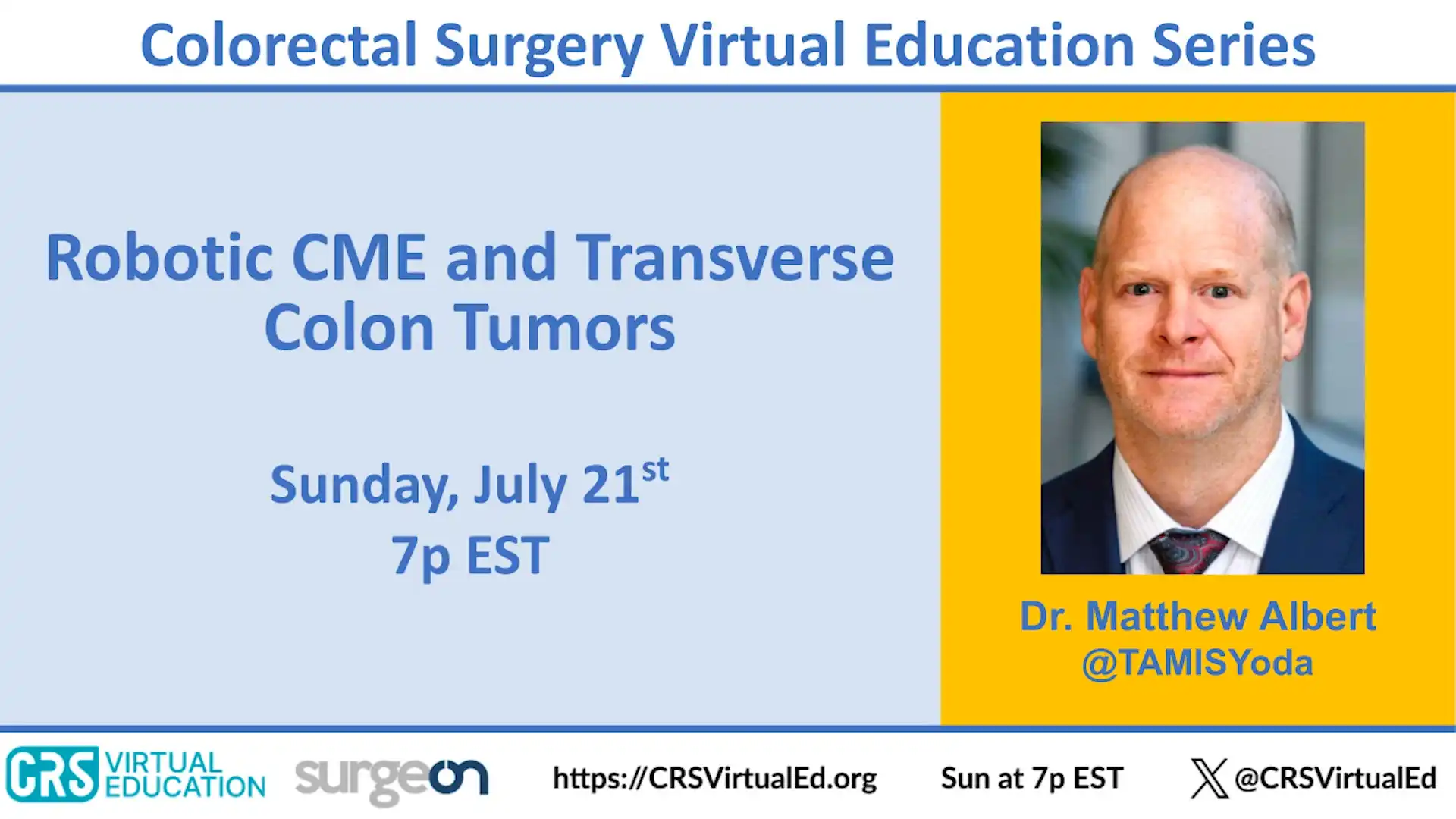 Robotic CME and Transverse Colon Tumors
